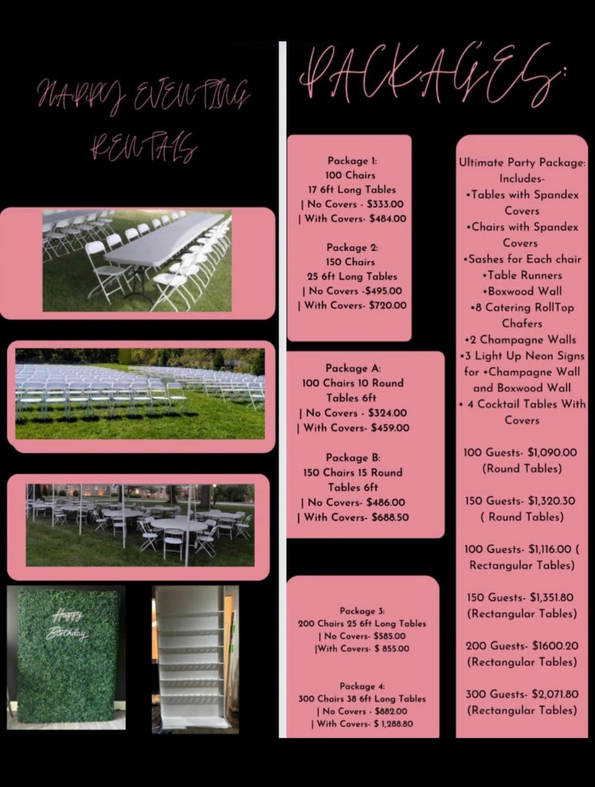 Ultimate Party Package | Thank you for choosing Happy Eventing Rentals ...